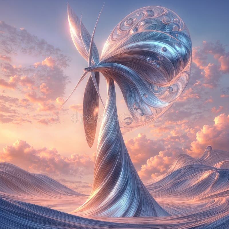 Fantasy Windmill in the Sky. 3d Render Illustration., Generative Ai ...