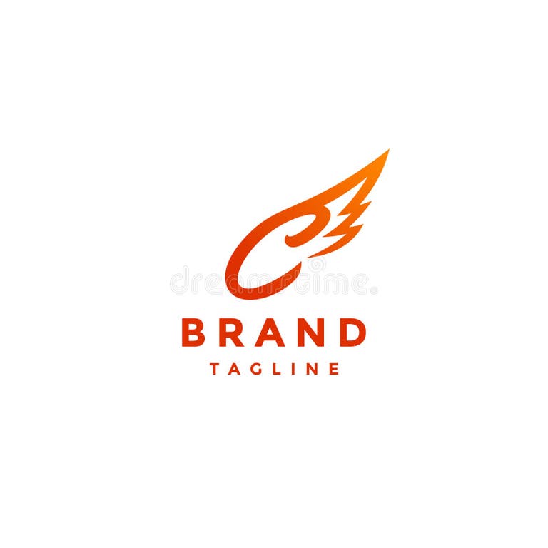 Fantasy Winged Initial Letter C Logo Design Stock Vector - Illustration ...