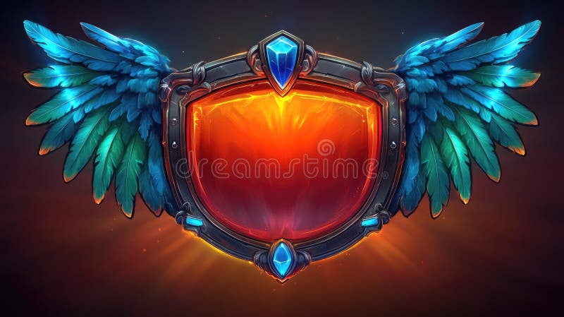 Winged Shield Gold Template Stock Vector - Illustration of award ...