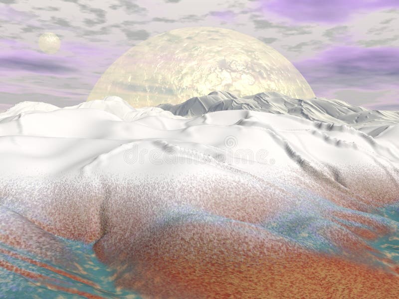 Fantasy Winter Landscape - 3D Render Stock Illustration - Illustration ...