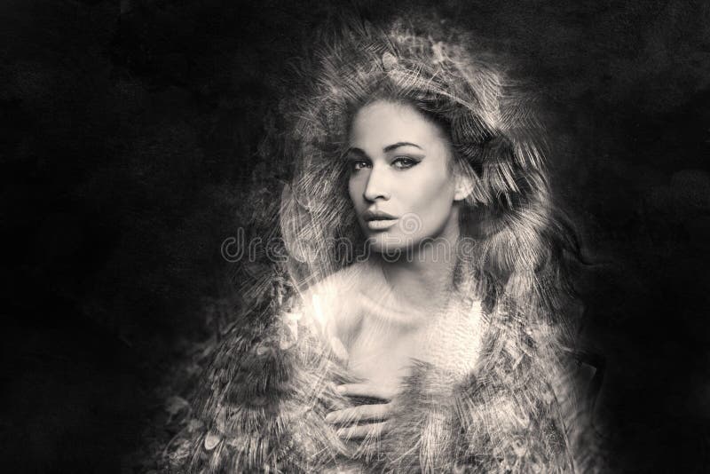 Fantasy woman portrait stock image. Image of fairy, light - 69820669