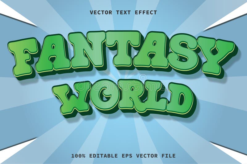 Fantasy Word 3d Text Effect Cartoon Style Editable Text Stock Vector ...