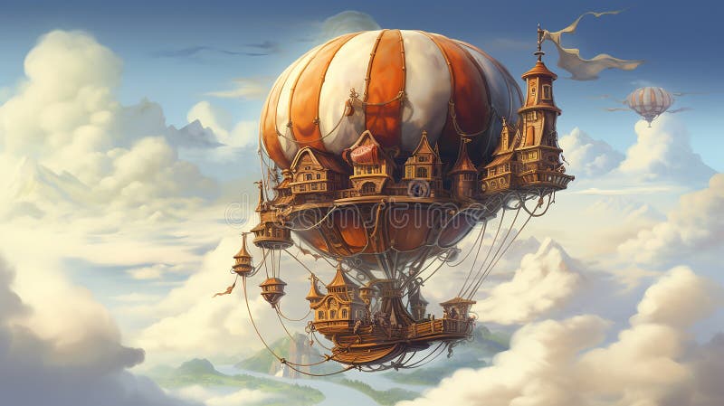Fantasy World with Floating Structures in a Fantasy Style Setting ...