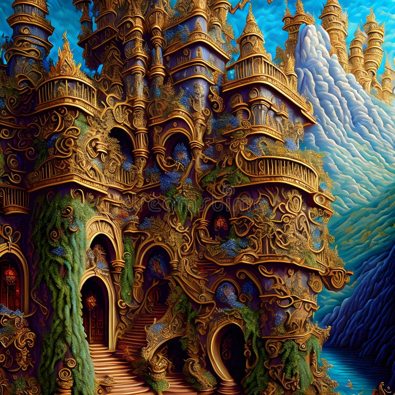 Fantasy World, Generative AI Illustration Stock Illustration ...