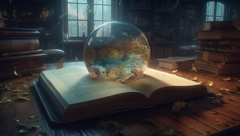 Fantasy World Inside of the Book. Concept of Education Imagination and ...