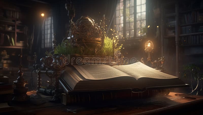 Fantasy World Inside of the Book. Concept of Education Imagination and ...