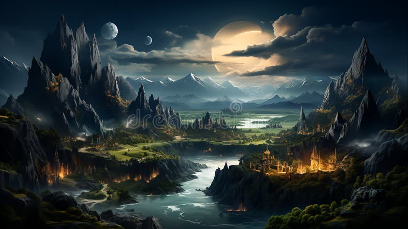 Fantasy World Map Embark on Mystical Journeys in Imaginary Lands ...