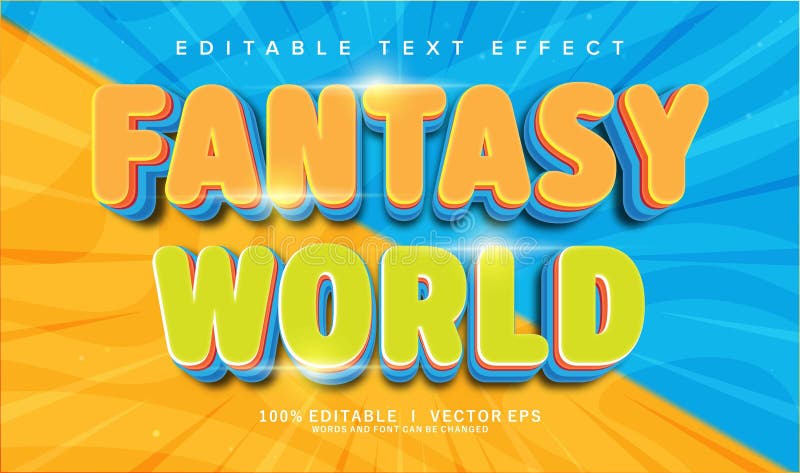 Fantasy World Vector Text Effect with Modern Style Design Stock Vector ...