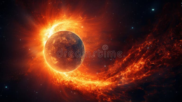 Fantasy Worlds: Distant Star and Burning Disk - Abstract Scientific ...
