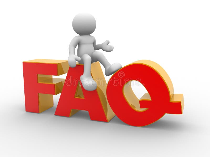 3d man with faq stock illustration. Illustration of text - 19662012