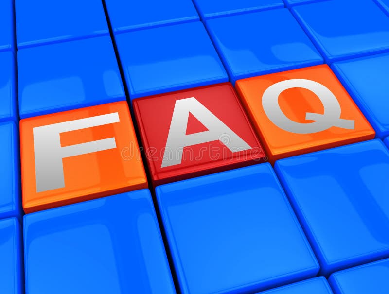 Faq Blocks Means Frequently Asked Questions 3d Illustration Stock ...