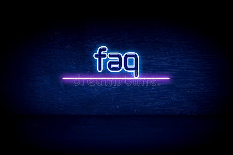 FAQ - Blue Neon Announcement Signboard Stock Photo - Image of modern ...