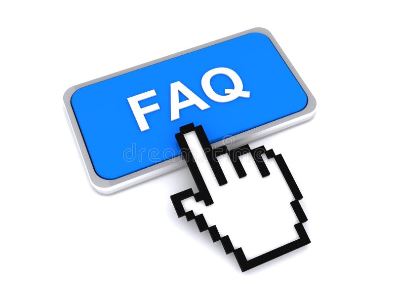 FAQ button and cursor hand stock image. Image of asked - 24835307