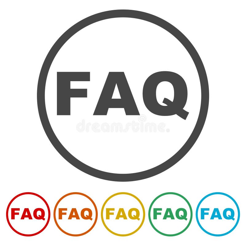 FAQ button, FAQ icon stock vector. Illustration of geometric - 138733930