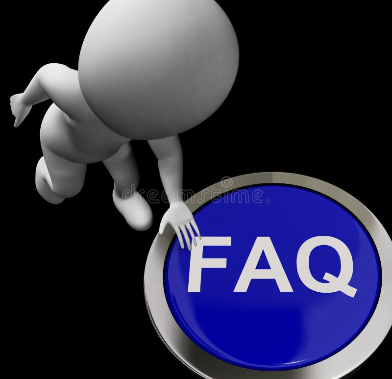 FAQ Button Means Website Inquires and Information Stock Illustration ...