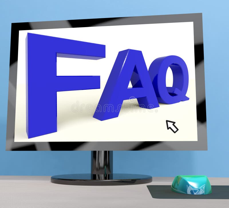 Faq on Computer Screen Shows Online Help Stock Illustration ...