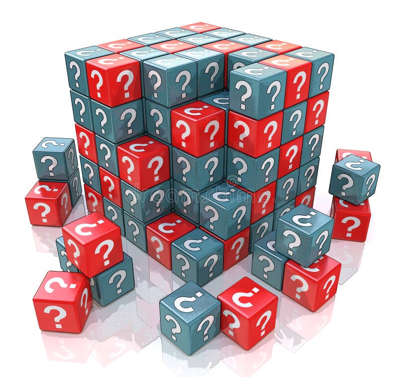 FAQ Cube with a Question Marks Stock Illustration - Illustration of ...