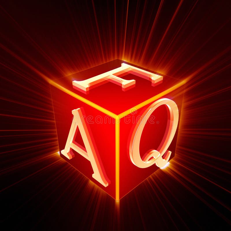 FAQ cube with shine stock illustration. Illustration of frequently ...