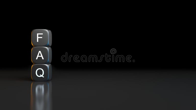 FAQ on Cubes Concept with Black Background Stock Illustration ...