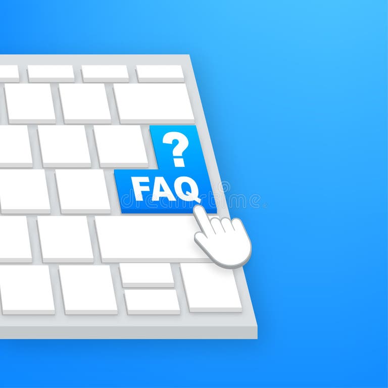 Faq with Cursor Button on Keaboard. Internet Icon. Pointer Click Icon. Vector Stock Illustration ...