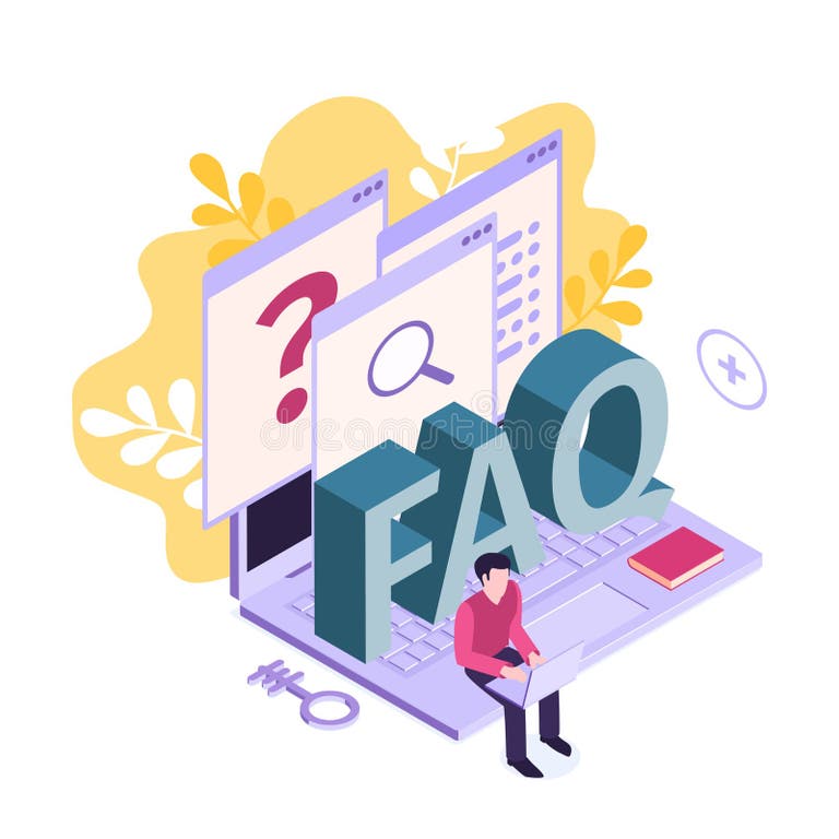 FAQ Customer Support Composition Stock Vector - Illustration of mobile, service: 235768370