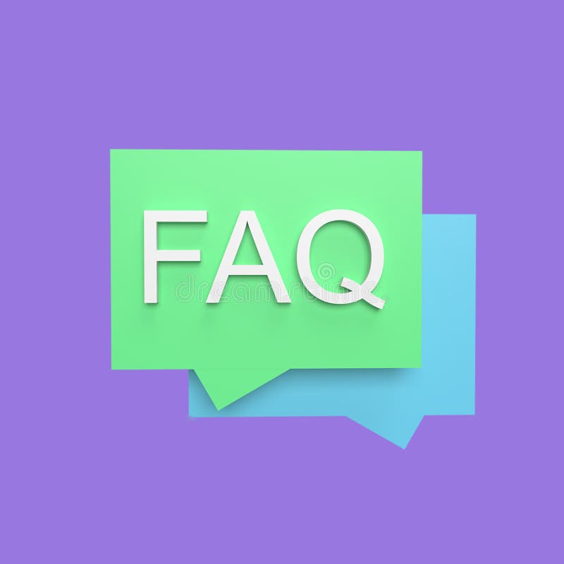 FAQ 3d Icon Model Cartoon Style Concept. Render Illustration Stock ...