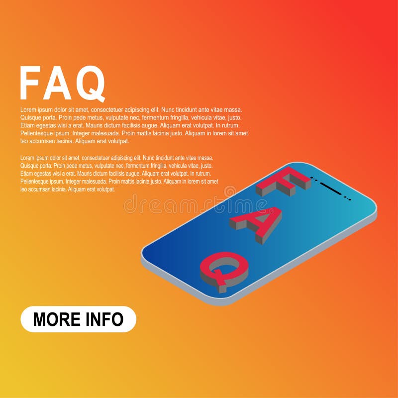 FAQ, 3D Template Frequently Asked Questions Vector Icon. Information Speech Bubble Symbol, Help ...