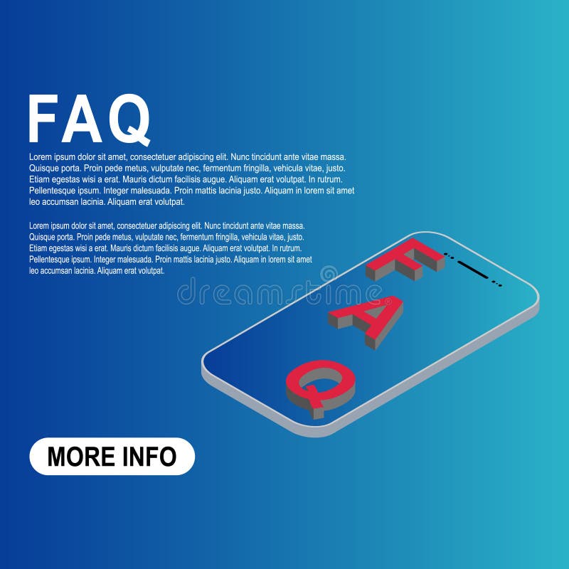 FAQ, 3D Template Frequently Asked Questions Vector Icon. Information ...