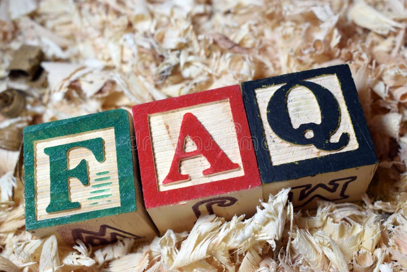 FAQ text on wooden block stock photo. Image of format - 134509648