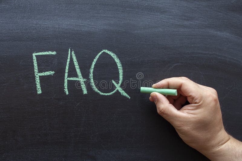 FAQ, Frequently Asked Questions Abbreviation, Written on a Blackboard ... FAQ, Frequently Asked Questions Abbreviation, Written on a Blackboard ...