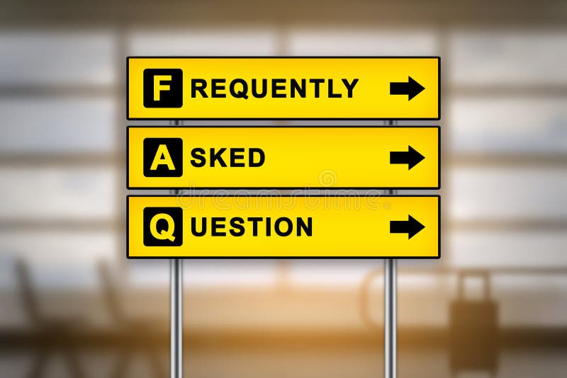FAQ or Frequently Asked Questions on Airport Sign Board Stock Image ...