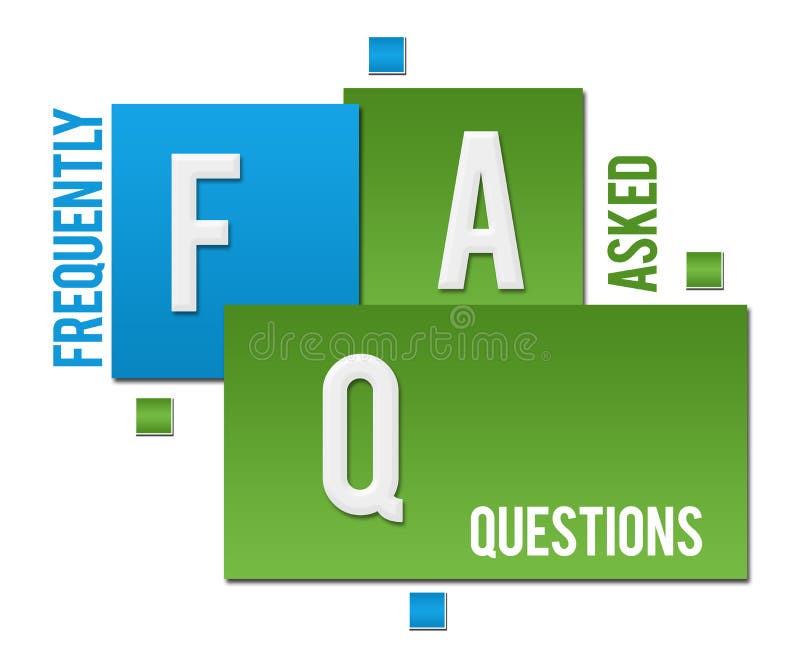 FAQ - Frequently Asked Questions Green Blue Squares Text Stock ...