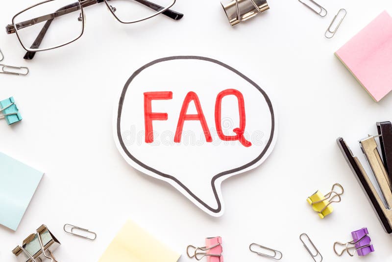 Faq - Frequently Asked Questions - Text on Paper Bubble, Top View Stock ...