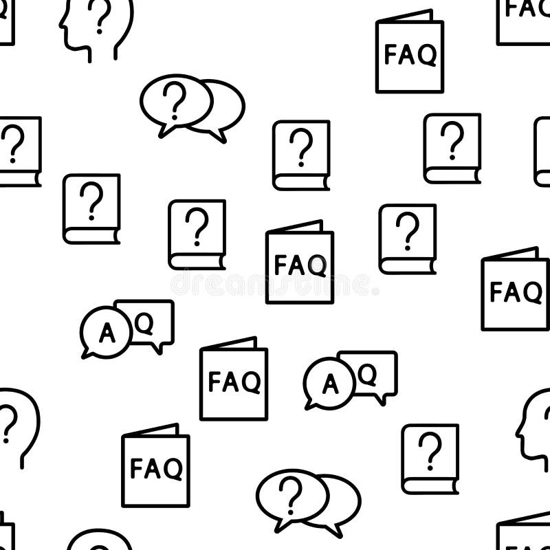 Faq Frequently Asked Questions Vector Seamless Pattern Stock Vector ...