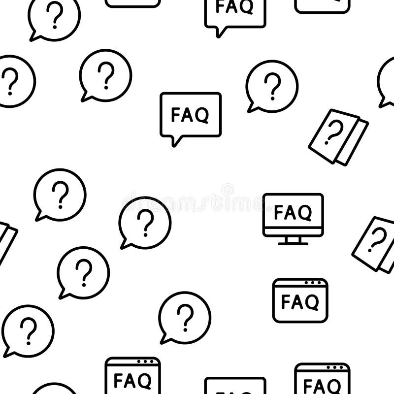 Faq Frequently Asked Questions Vector Seamless Pattern Stock Vector ...