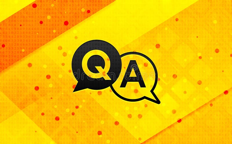 Faq Icon Abstract Digital Banner Yellow Background Stock Illustration ...