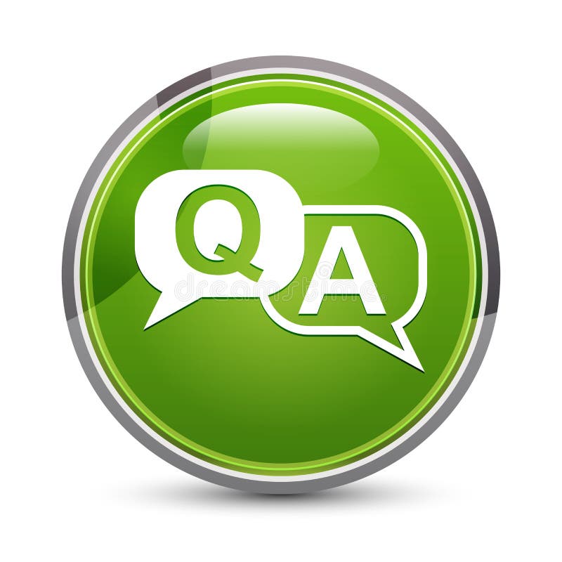 Faq Icon Elegant Green Round Button Vector Illustration Stock Vector ...