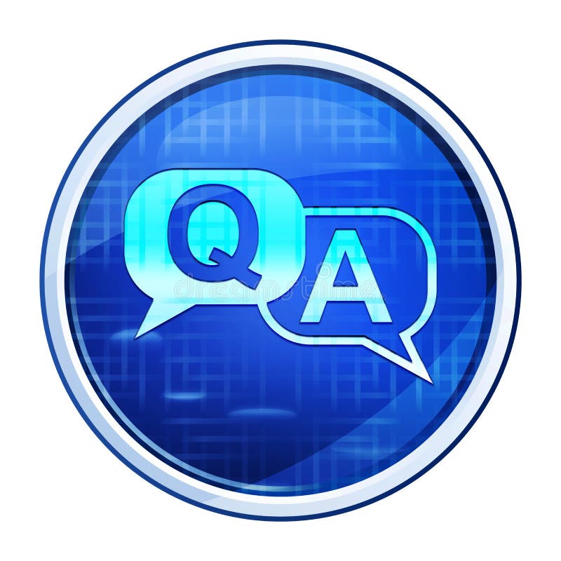Faq Icon Futuristic Blue Round Button Vector Illustration Stock ...