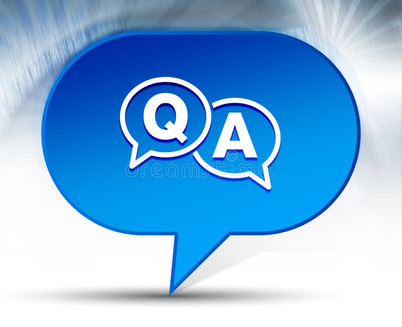 Faq Icon Blue Bubble Background Stock Illustration - Illustration of ...