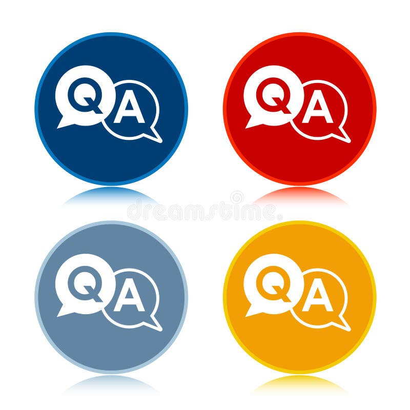 Faq Icon Trendy Flat Round Buttons Set Illustration Design Stock Vector ...