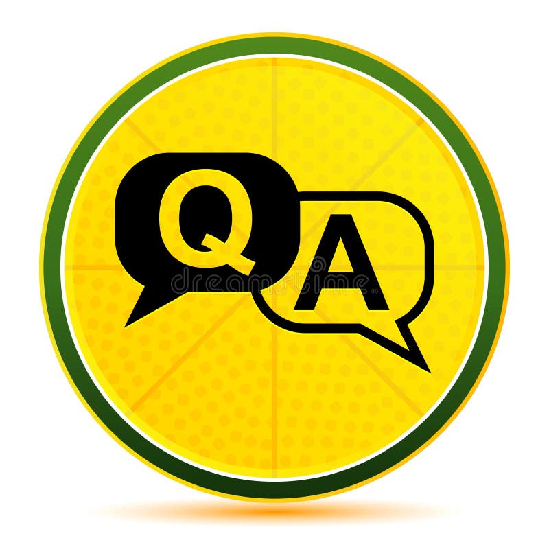 Faq Icon Lemon Lime Yellow Round Button Illustration Stock Illustration ...