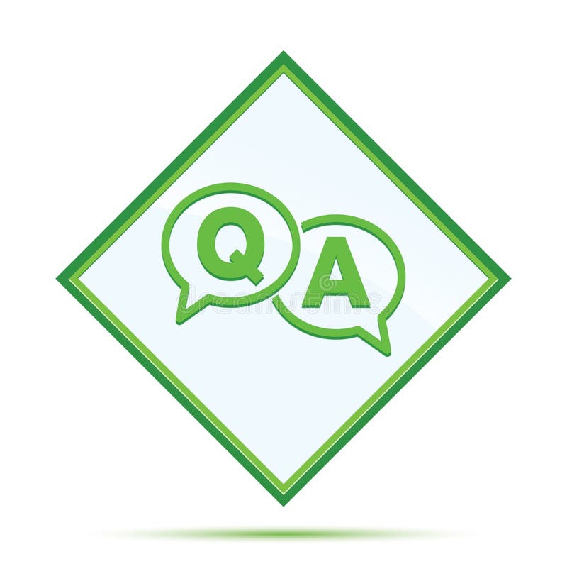 Faq Icon Modern Abstract Green Diamond Button Stock Illustration ...