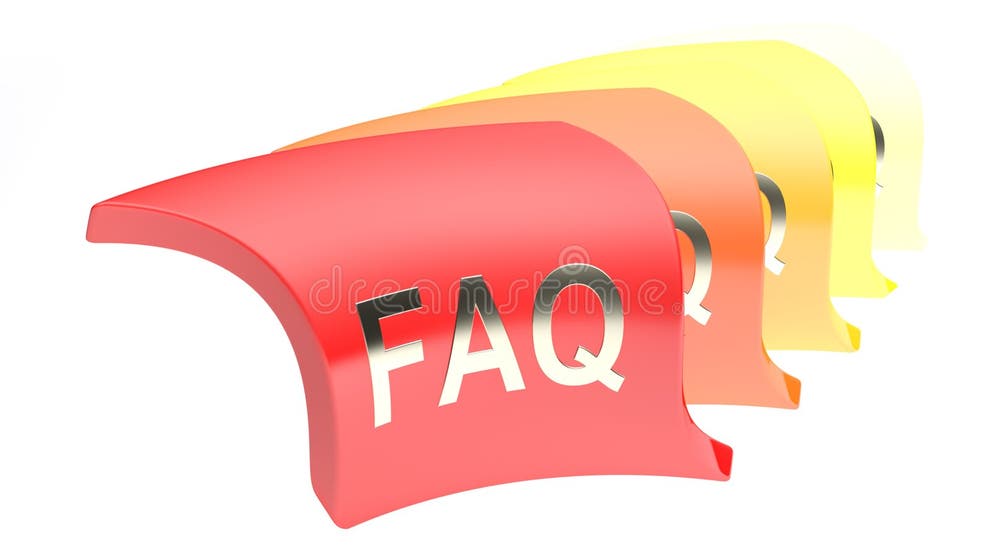 FAQ Icon in a Queue, in Gradient Colors from Red To Yellow - 3D ...