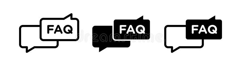 FAQ icon stock vector. Illustration of outline, icon - 337647755