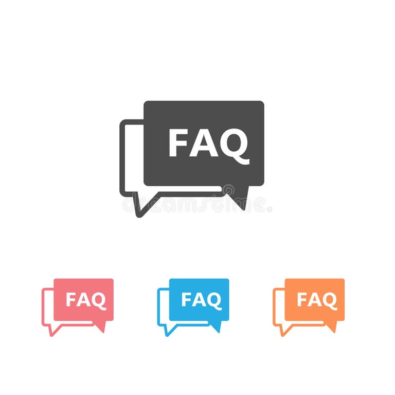 Faq Icon Set. on White. Vector Illustration Stock Vector - Illustration ...