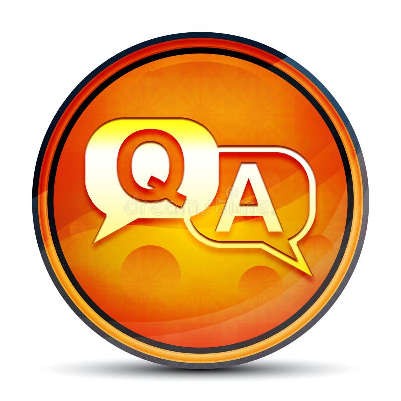 Faq Icon Shiny Bright Orange Round Button Illustration Stock ...
