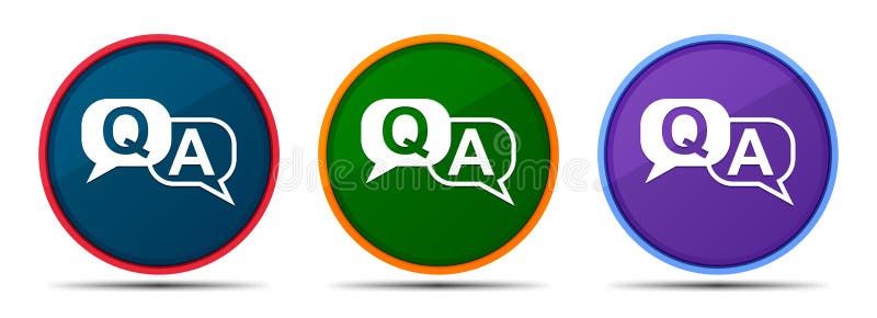Faq Icon Silky Smart Flat Round Buton Set Illustration Stock Vector ...