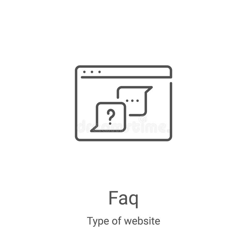 Faq Icon Vector from Type of Website Collection. Thin Line Faq Outline ...