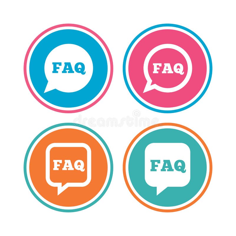 FAQ Information Signs. Help Speech Bubbles. Stock Vector - Illustration ...