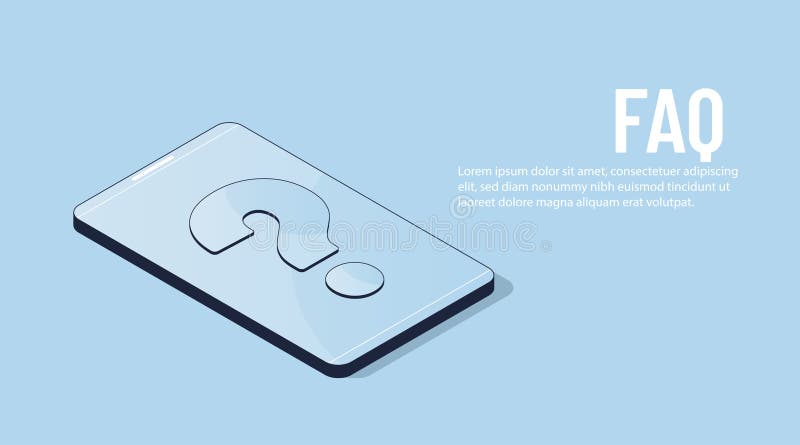 FAQ. Isometric Vector Smartphone with Question Mark Stock Vector ...